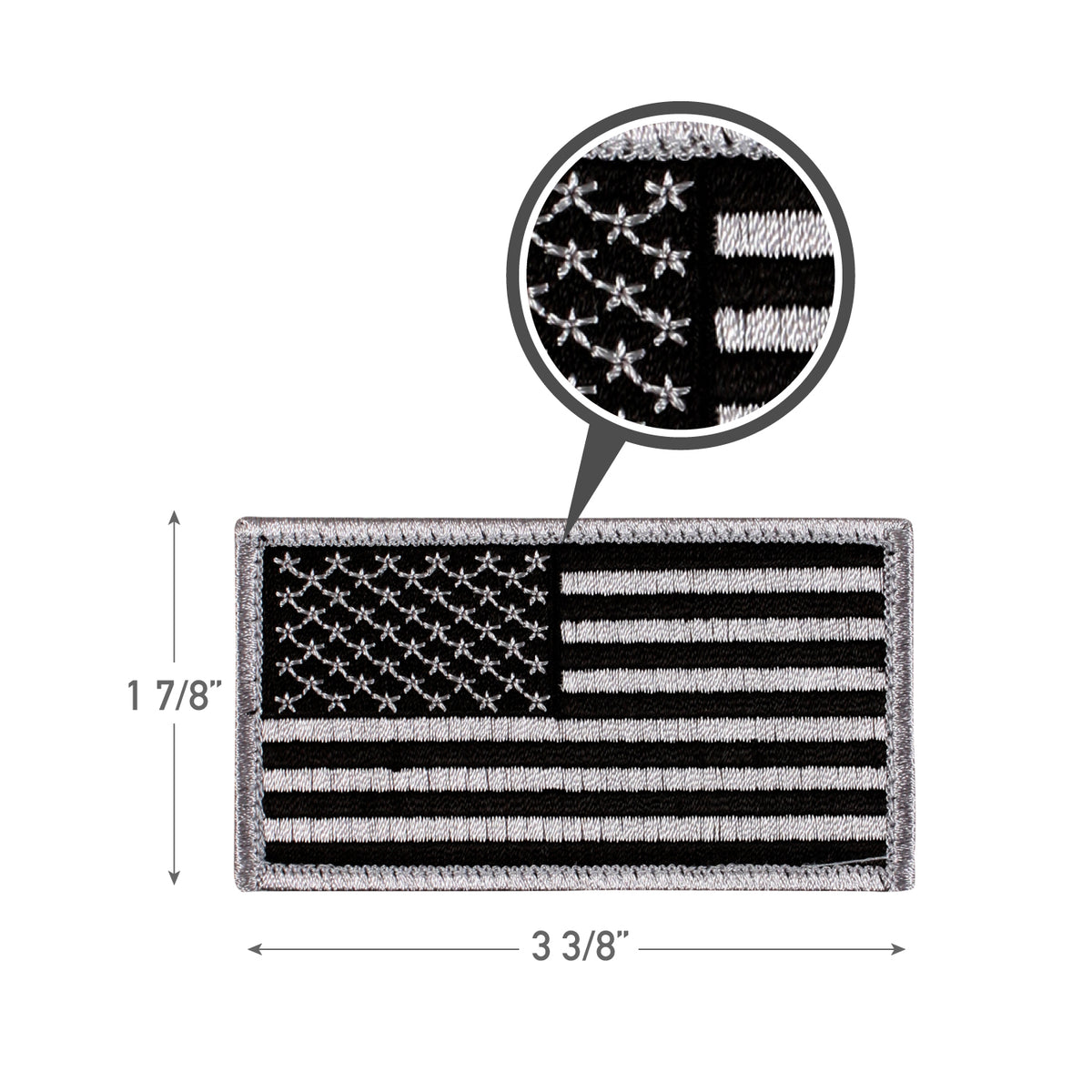 Black & Silver American Flag Hook & Loop Patch – GRANDPOPSARMYNAVY