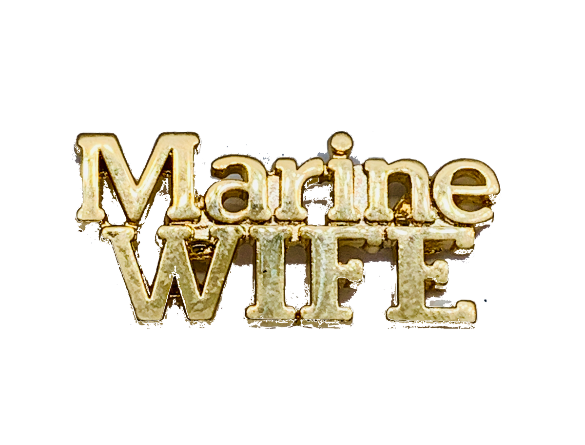 Usmc Marine Wife Script Gold Pin Grandpopsarmynavy