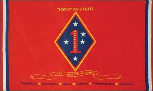 USMC 1st Division First To Fight Flag 3' x 5' – GRANDPOPSARMYNAVY