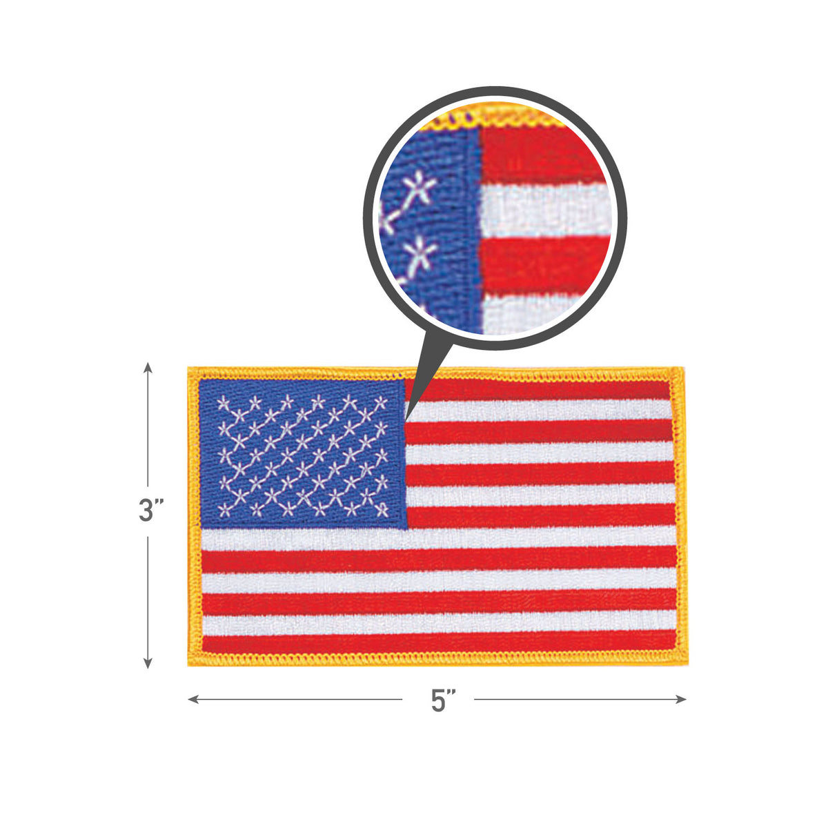 RWB American Flag Iron On/Sew Patch 5"x3" – GRANDPOPSARMYNAVY