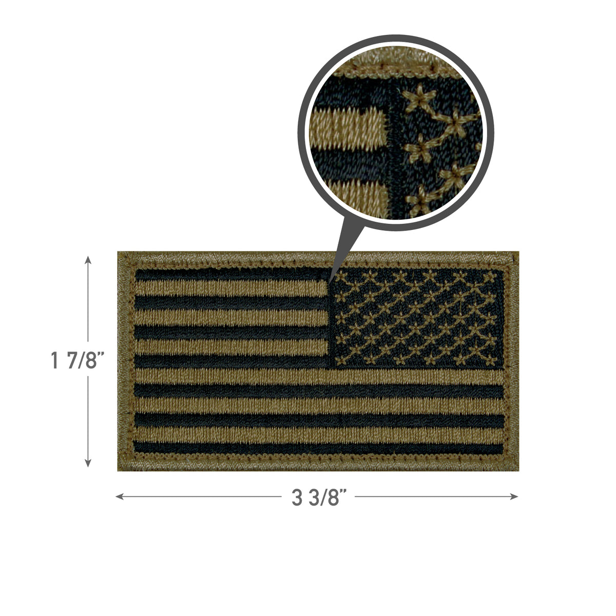 Black & Khaki Reverse American Flag Hook & Loop Patch – GRANDPOPSARMYNAVY