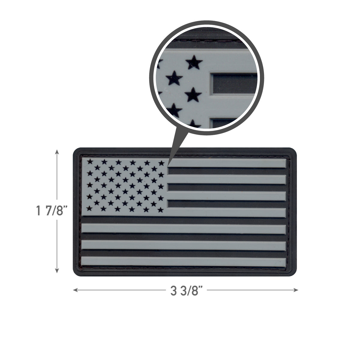 PVC Black & Silver American Flag Hook & Loop Patch – GRANDPOPSARMYNAVY