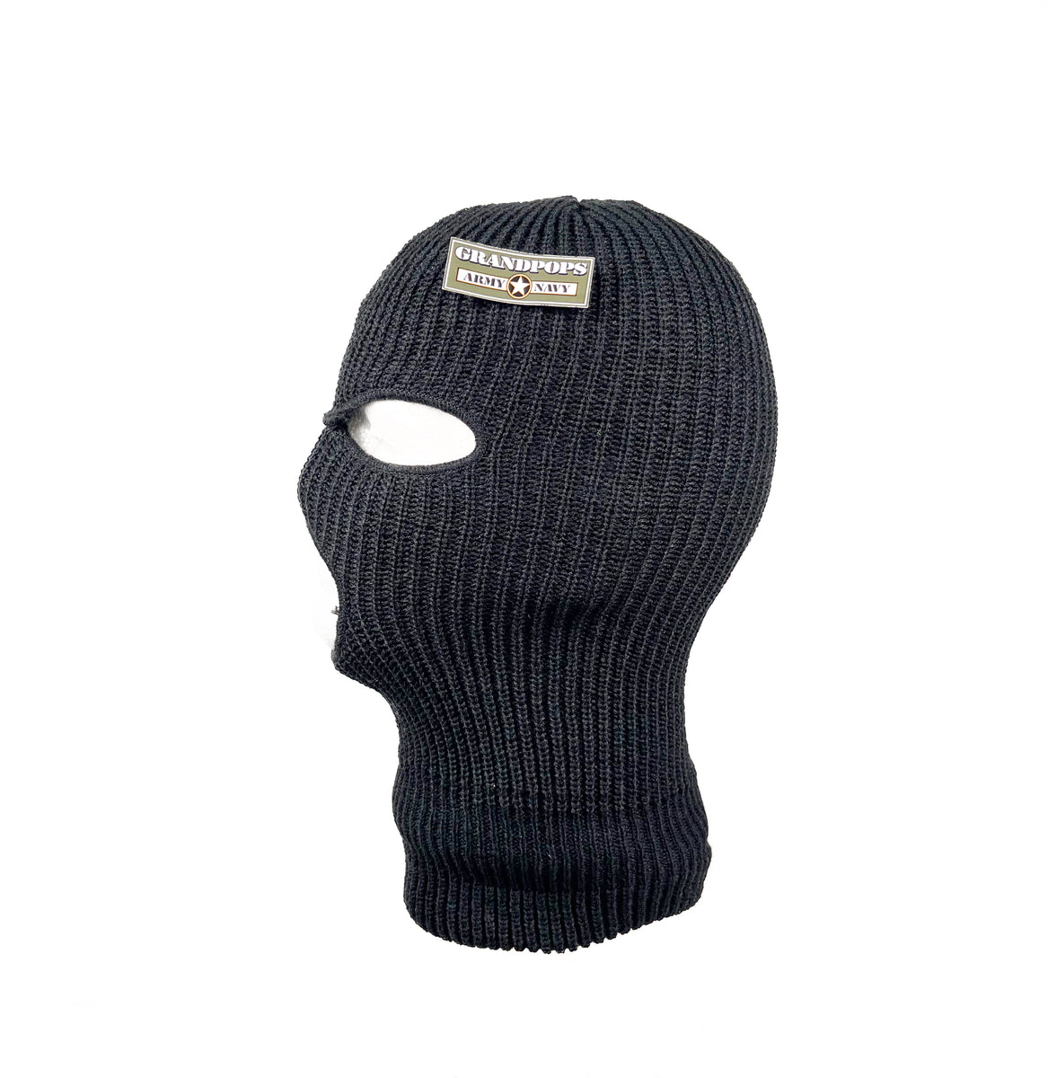 Black Knitted 100% Acrylic 3-Hole Ski Mask Balaclava USA MADE ...