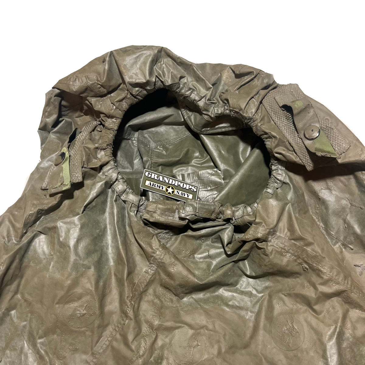 U.S. Military OD Green NBC MOPP Chemical Warfare Protective Rubber Hoo ...