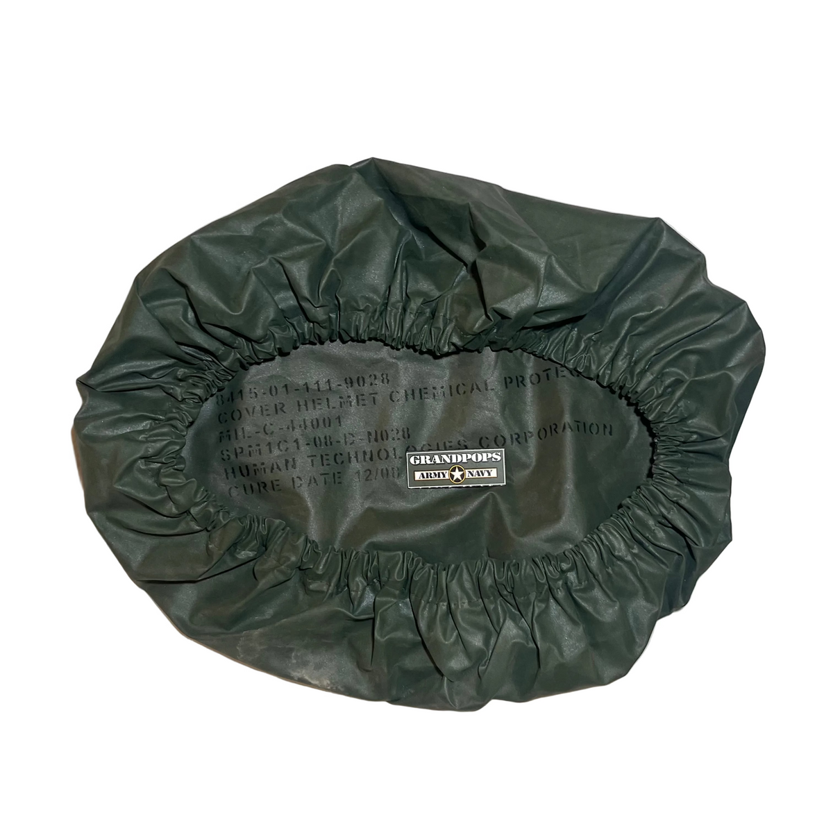 U.S. Military OD Green NBC MOPP Chemical Warfare Protective Rubber Hel ...