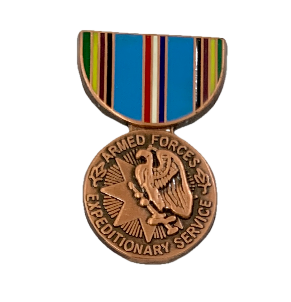 Vintage Armed Forces Expeditionary Service Medal Ribbon Pin ...