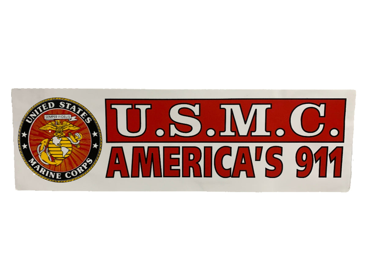 USMC U.S.M.C. America's 911 Bumper Sticker – GRANDPOPSARMYNAVY