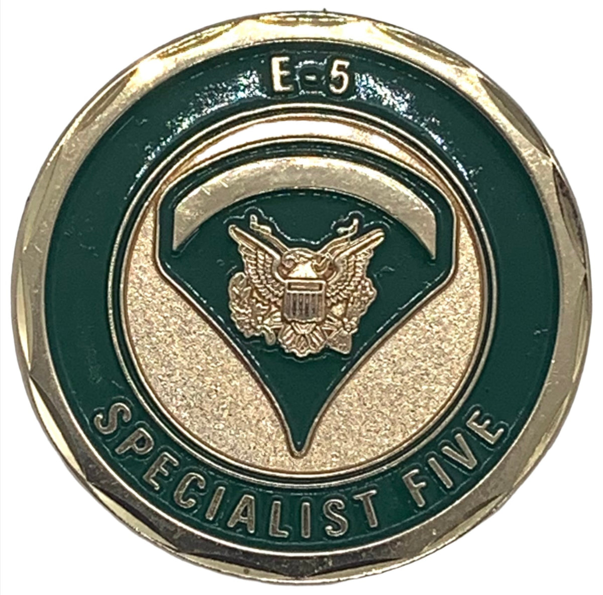 United States Army E-5 Specialist Five Challenge Coin – GRANDPOPSARMYNAVY