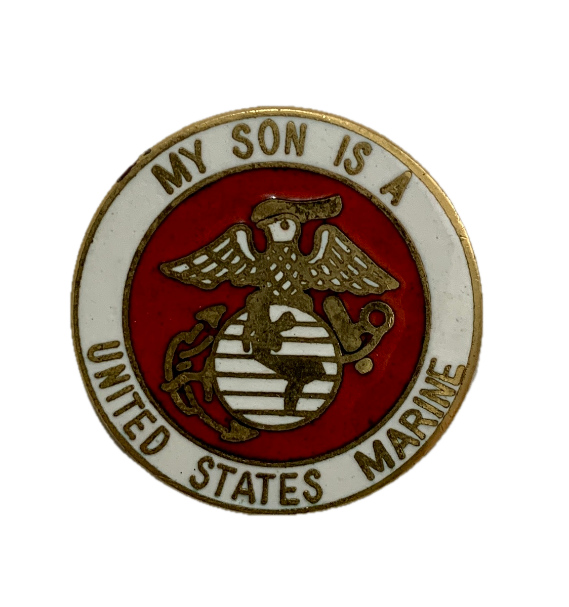 USMC Logo (My Son Is A Marine) Gold/White Pin – GRANDPOPSARMYNAVY