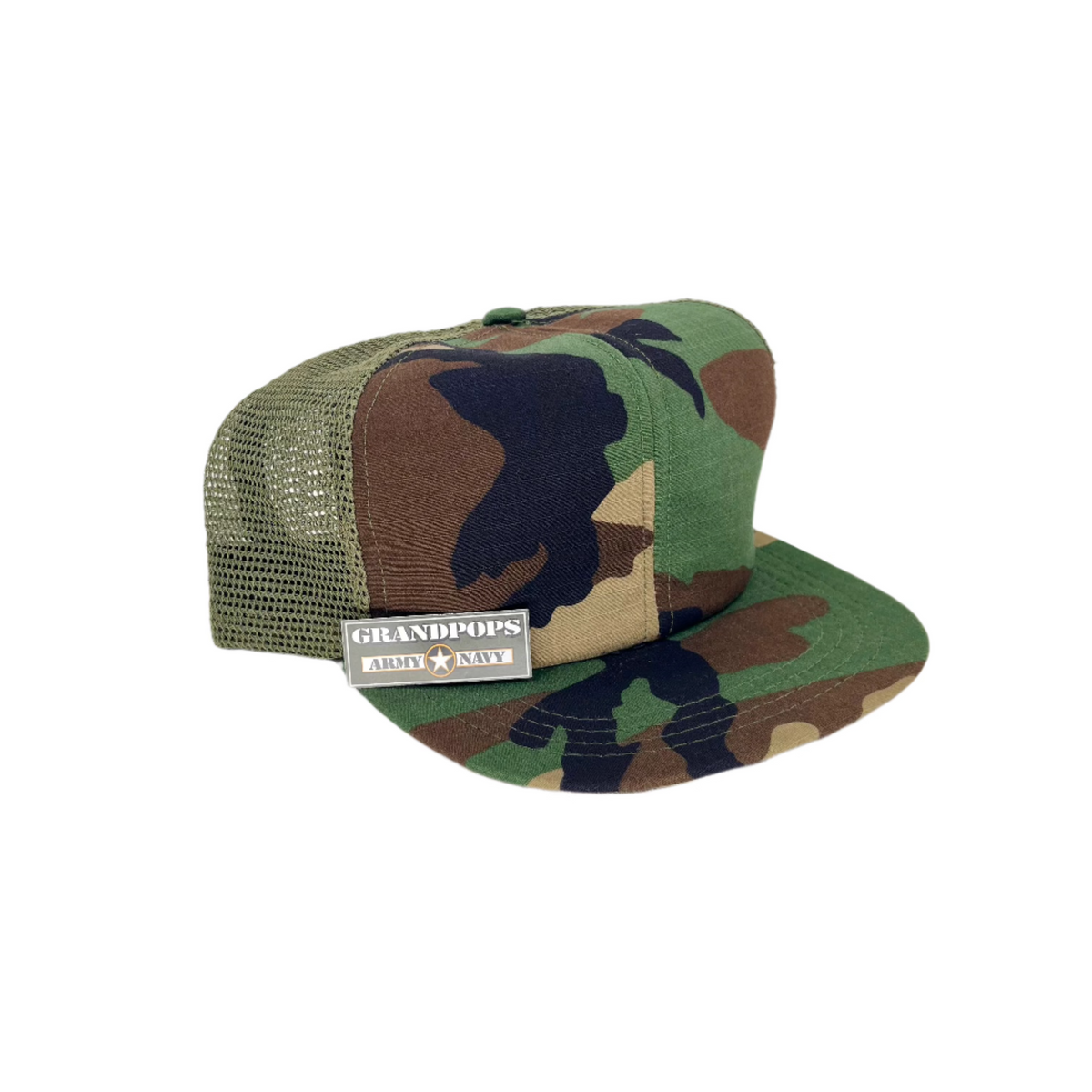 M81 Woodland Camo Rip-Stop Mesh Trucker Snapback Baseball Cap USA MADE ...