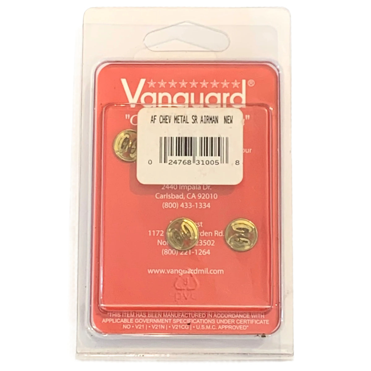 Vanguard 2-Pack U.S. Air Force Senior Airman (E-4) Rank Pins ...