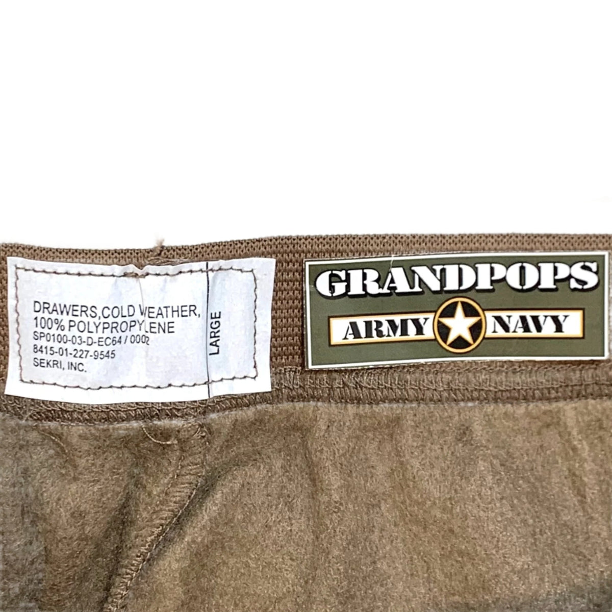 U.S. Military Brown Polypro Underwear Bottom Cold Weather Drawers USA ...