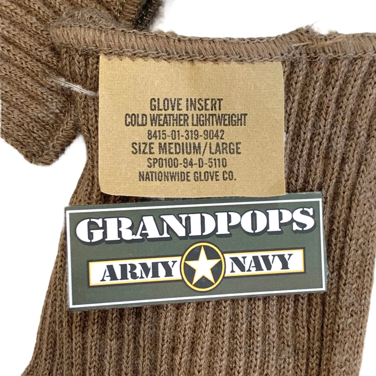 U.S. Military Brown Lightweight Cold Weather Glove Inserts ...