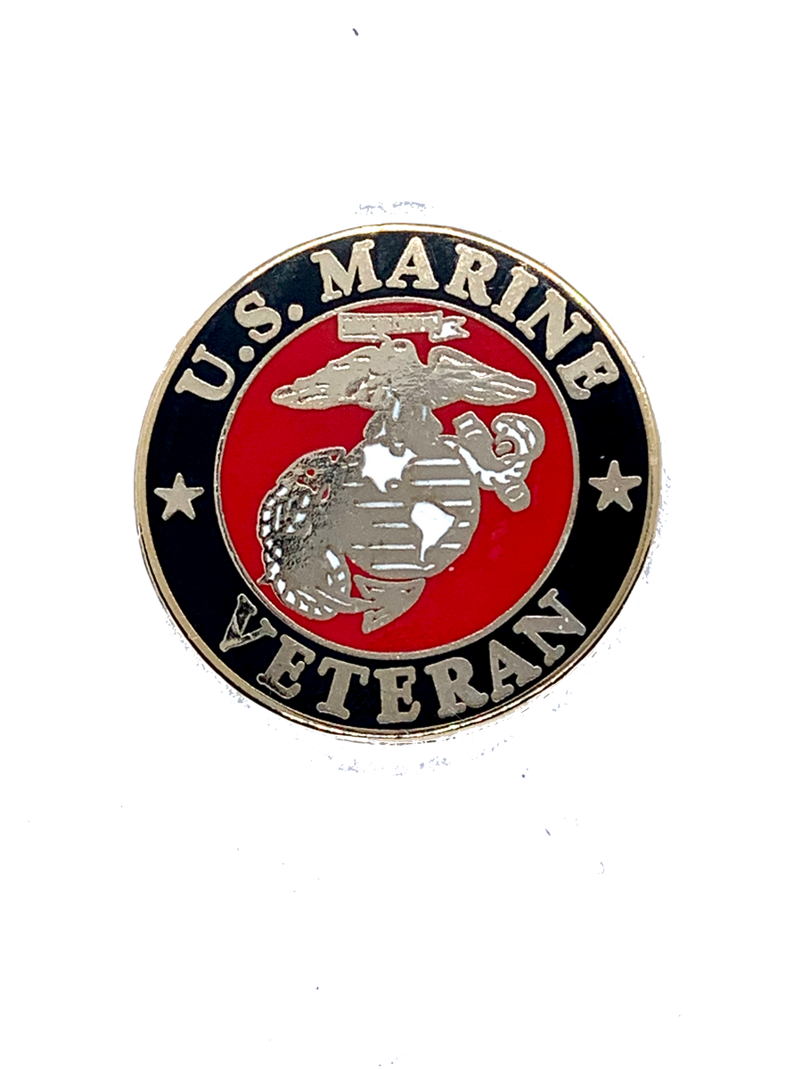 U.S. Marine Veteran Gold/Black With Two Stars Pin – GRANDPOPSARMYNAVY