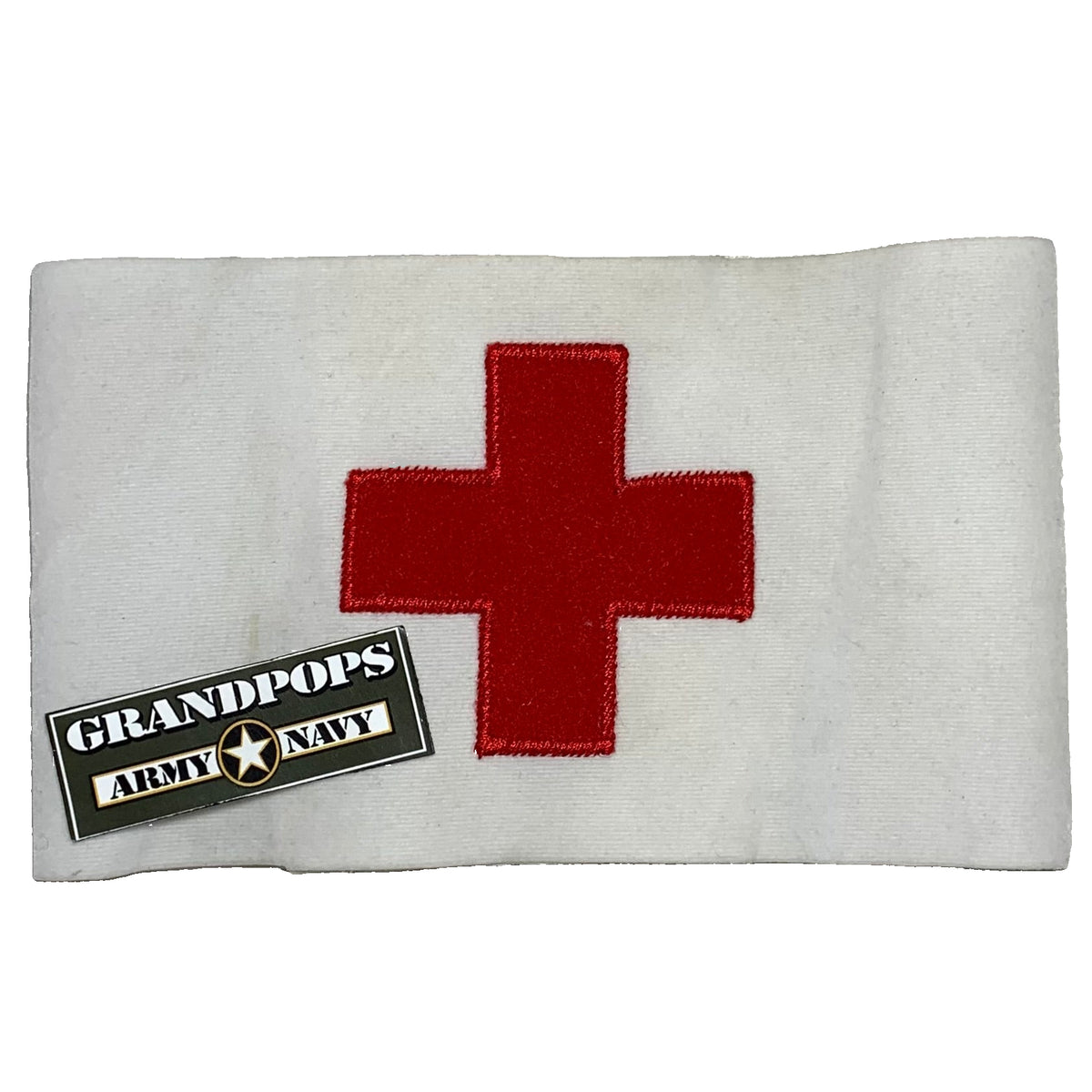 White Medic Armband W/ Red Cross – GRANDPOPSARMYNAVY