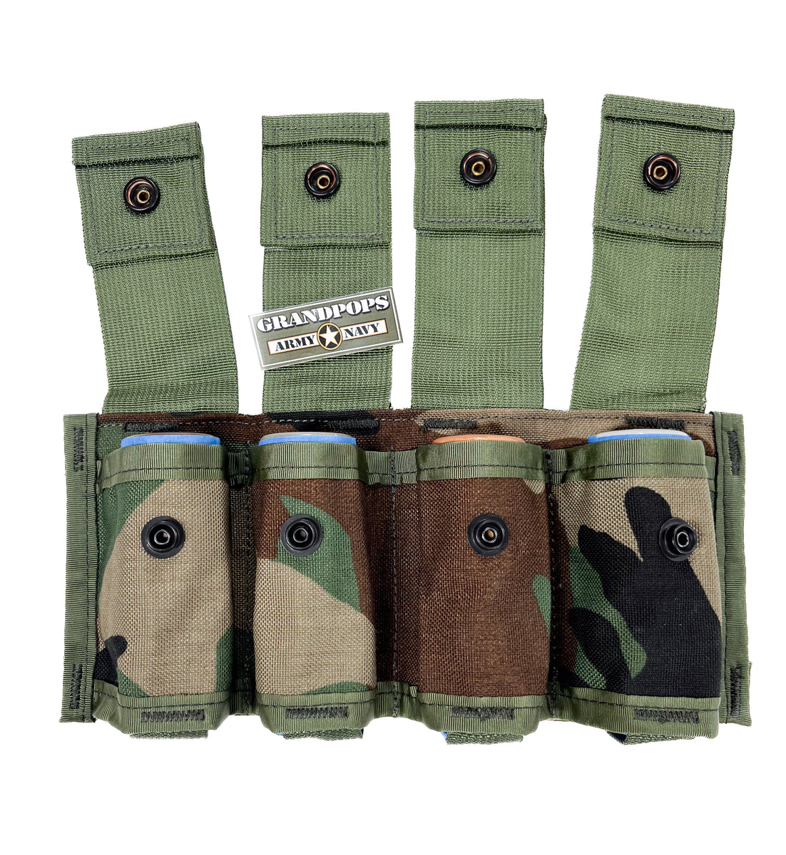 U.S. GI M81 Woodland 40MM Quad Pouch USED – GRANDPOPSARMYNAVY