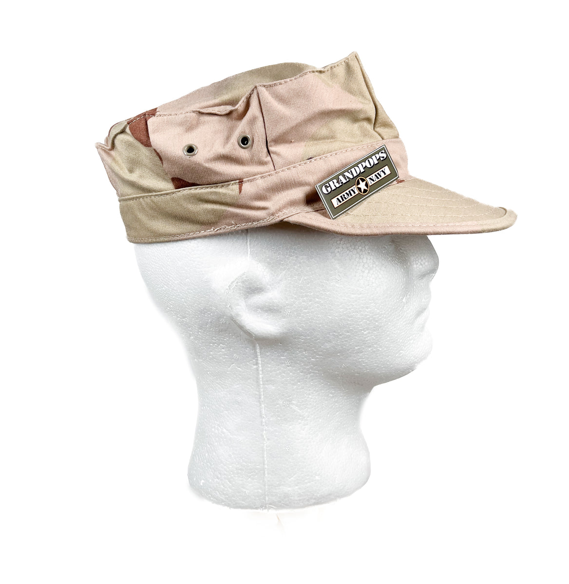 USMC 3 Color Tri-Desert DCU Camo Twill Cap 8 Point 2 Ply Top Stitch Wi ...