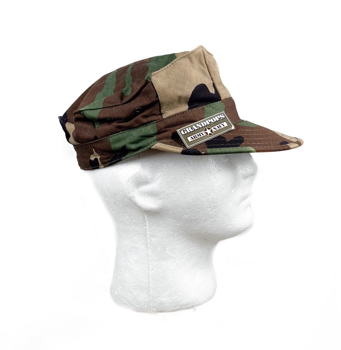 USMC M81 Woodland Cap 8 Point 2 Ply Top Stitch no EGA – GRANDPOPSARMYNAVY