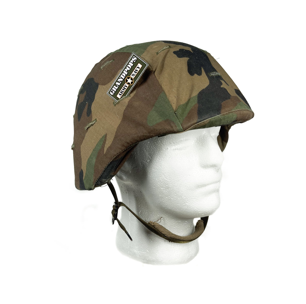 U.S. Military M81 Woodland Camo PASGT Helmet Cover USED – GRANDPOPSARMYNAVY