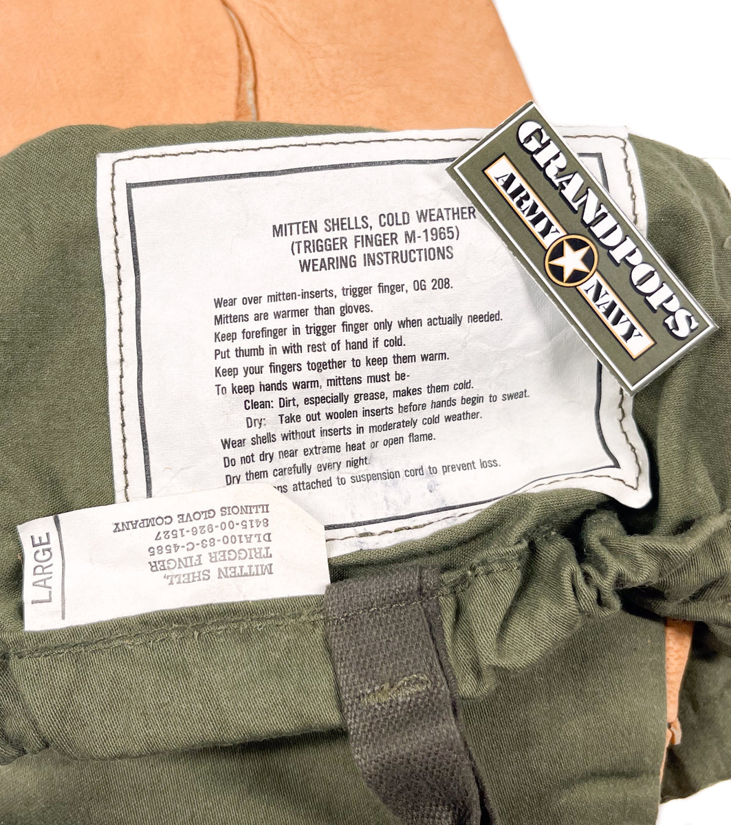 U.S. Military Original Cold Weather Trigger Leather Mittens ...