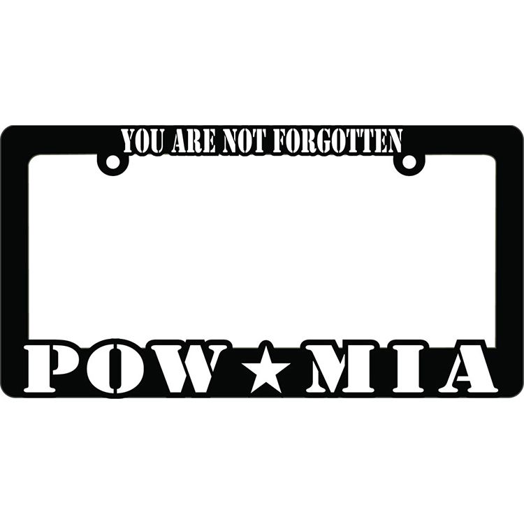 Black Plastic POW MIA "You Are Not Forgotten" License Plate Holder ...