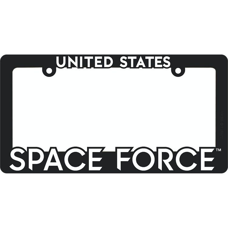 Black Plastic U.S. Space Force License Plate Holder – GRANDPOPSARMYNAVY