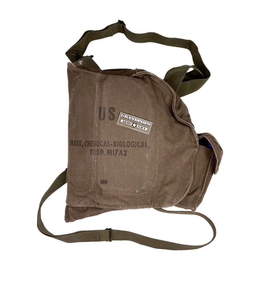 U.S. Military OD Green Canvas M17 Gas Mask Bag USED – GRANDPOPSARMYNAVY