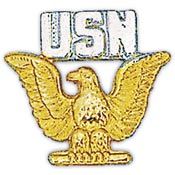 USN Enlisted Gold/Silver Left Rank Pin – GRANDPOPSARMYNAVY