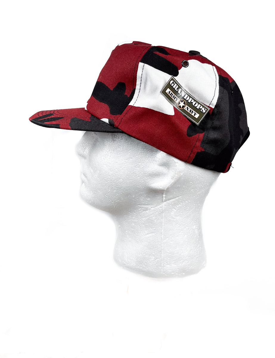 Red Camo Twill Trucker Snapback Baseball Cap USA MADE – GRANDPOPSARMYNAVY