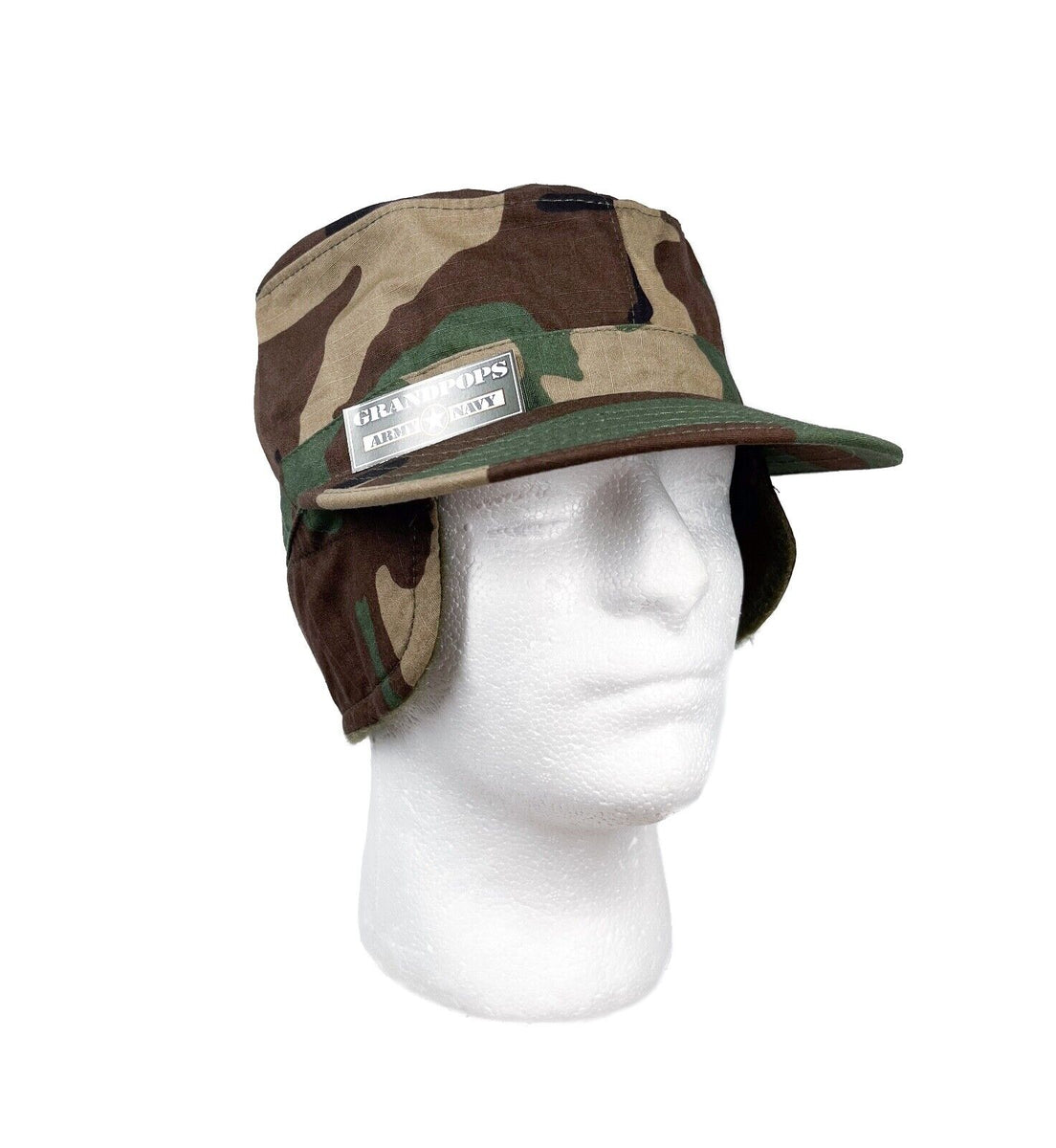 M81 Woodland Patrol Cap With Earmuffs Ripstop Made In USA ...
