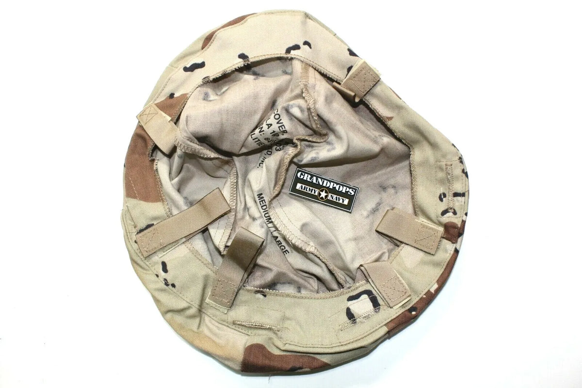 U.S Desert Storm Chocolate Chip Camo PASGT Helmet Cover & Cat Eye Band ...