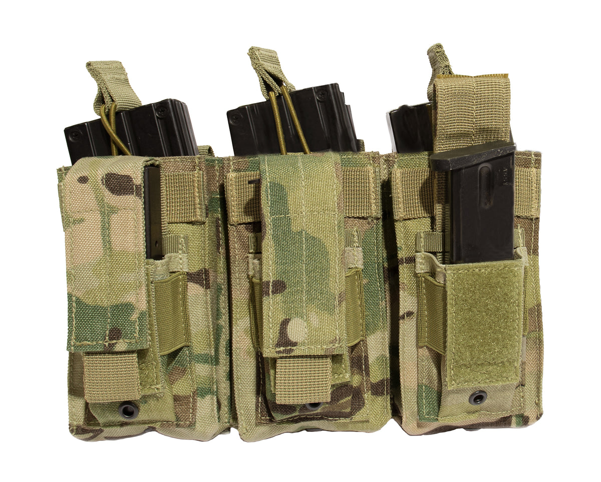 Multicam MOLLE M4/AR15 Triple Kangaroo Rifle and Pistol Mag Pouch ...