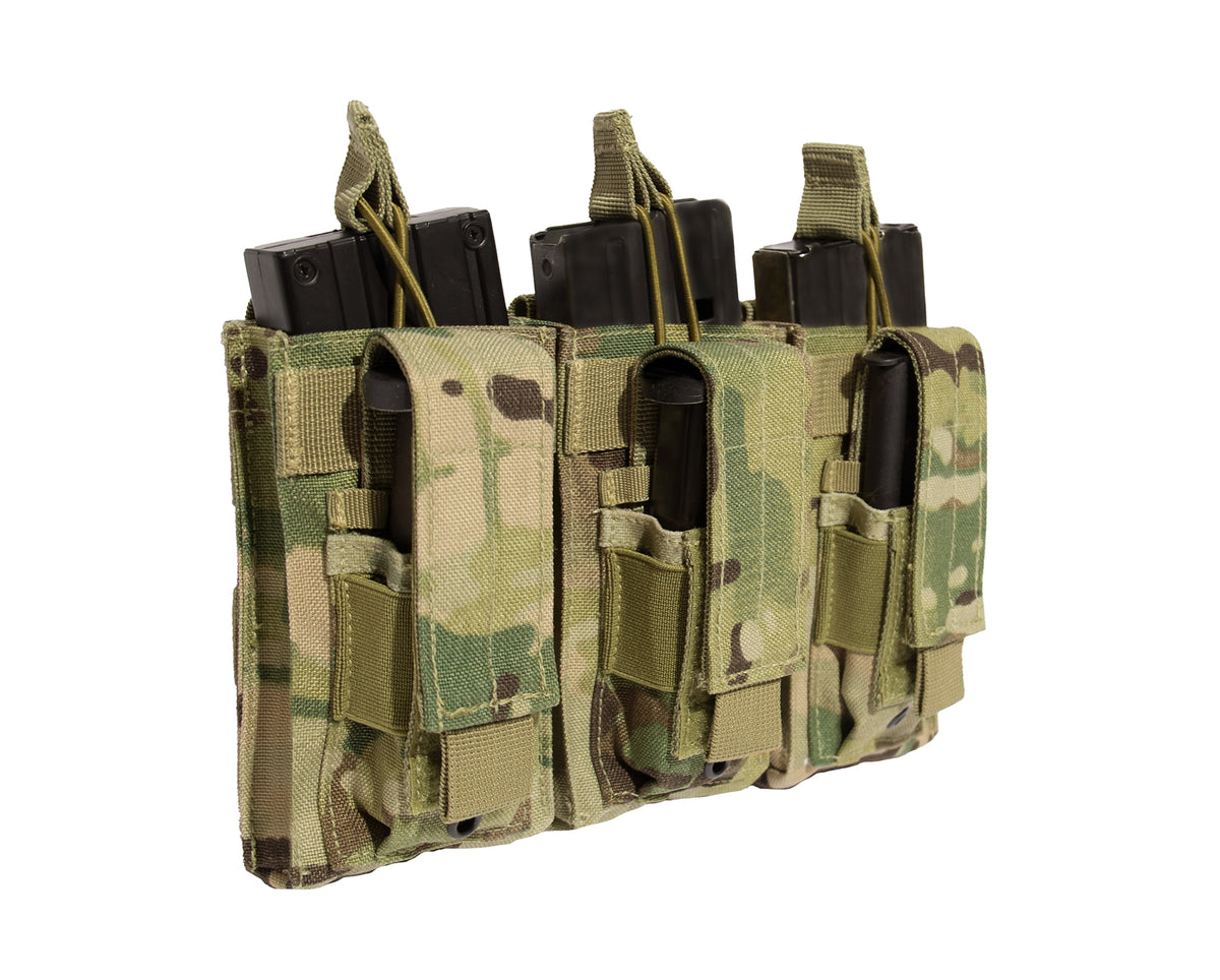 Multicam MOLLE M4/AR15 Triple Kangaroo Rifle and Pistol Mag Pouch ...
