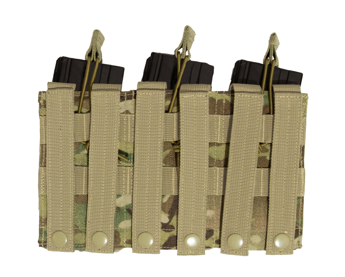 Multicam MOLLE M4/AR15 Triple Kangaroo Rifle and Pistol Mag Pouch ...