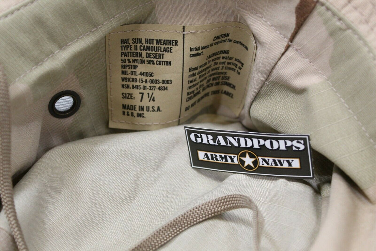 DCU 3 Color Desert Camo Jungle Hat Rip-Stop Made in USA – GRANDPOPSARMYNAVY