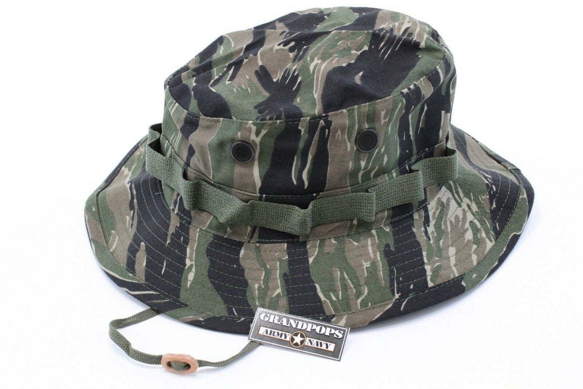Dark Tiger Stripe Jungle Hat Twill Made In USA – GRANDPOPSARMYNAVY