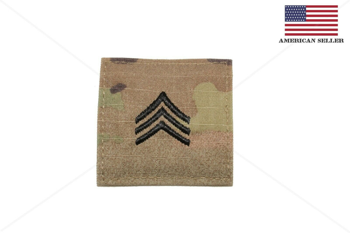 U.S. ARMY E-5 SERGEANT OCP REGULATION RANK PATCH HOOK & LOOP USA MADE ...