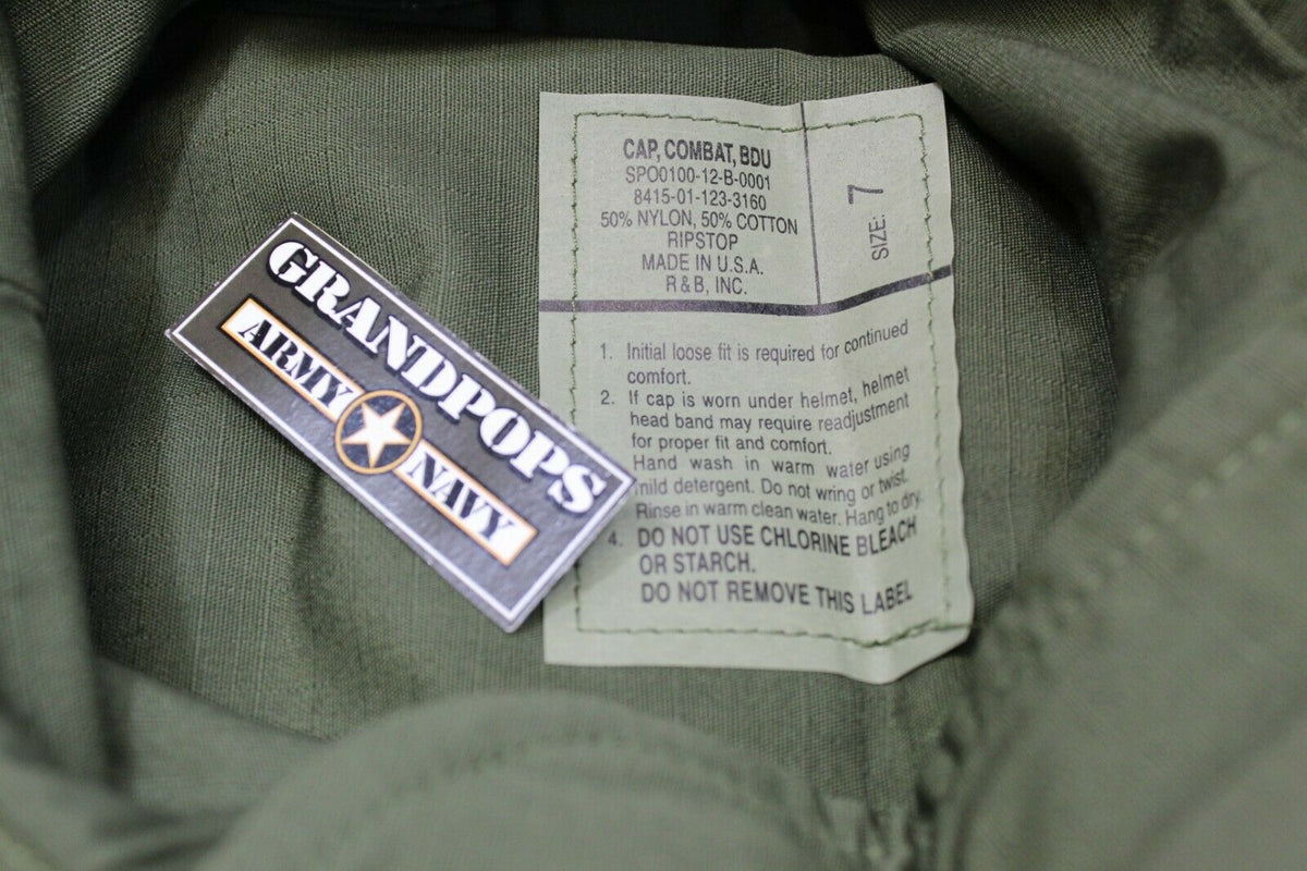 OD Green Patrol Cap With Earmuffs Ripstop Made In USA – GRANDPOPSARMYNAVY